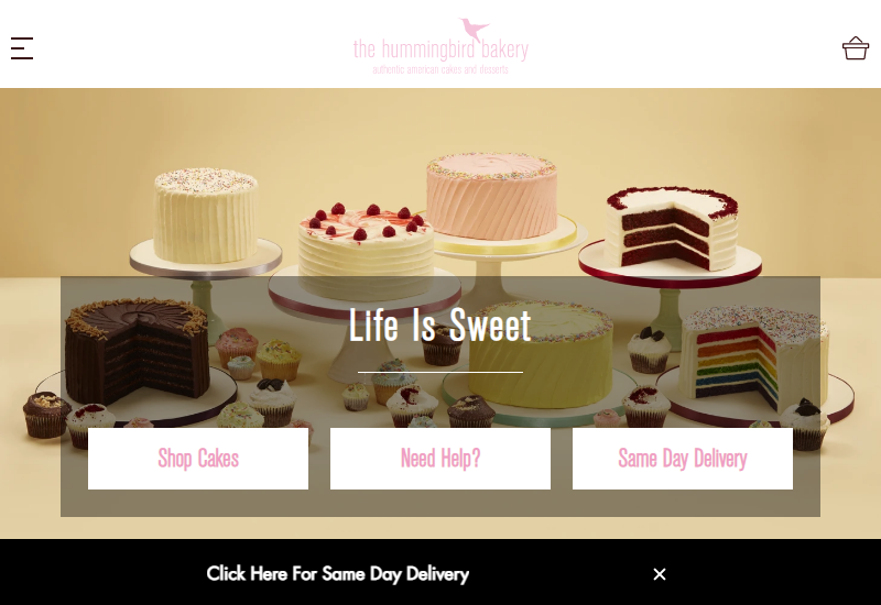The Hummingbird Bakery - e-commerce bookmarks by ARCHETYP Commerce